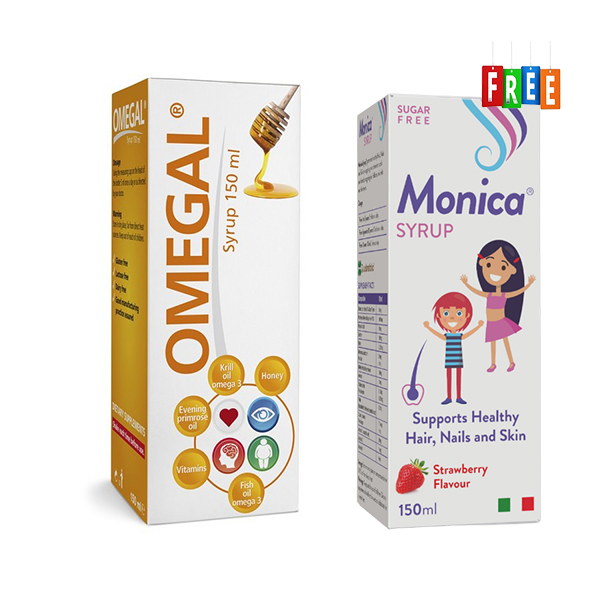 Omegal plus 150 Ml, Get Monica Syrup Free | Sifsaf